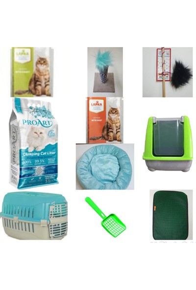 Cado Pet Kedi Başlangıç Ihtiyaç Seti 20 Li Yeşil