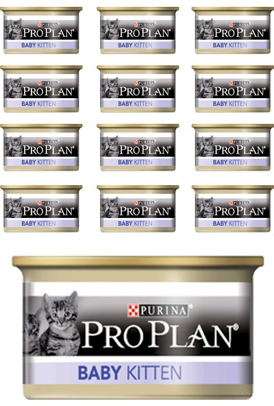 Pro Plan Baby Kitten Tavuk Etli Yavru Yaş Kedi Maması - 85 gr x 12 Adet Pro Plan Baby Kitten Tavuk Etli Yavru Yaş Kedi Maması - 85 gr x 12 Adet