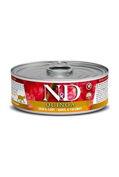 N&d Quinoa Skın Bıldırcın ve Hindistan Cevizli Kedi Konservesi 80 gr N&d Quinoa Skın Bıldırcın ve Hindistan Cevizli Kedi Konservesi 80 gr