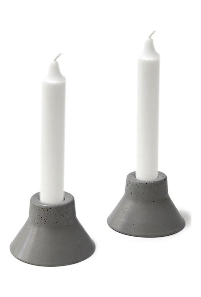 Magazacım 2'li Set Beton Şamdan Dekoratif El Yapımı Mumluk