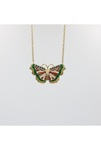 Just4you 925 Ayar Gümüş Mineli Kelebek Kolye