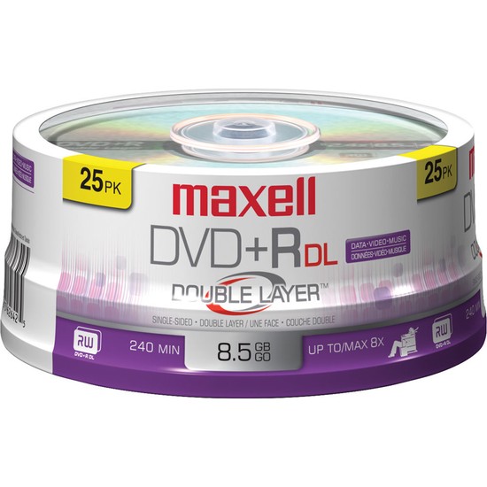 Maxell Dvd+R 8.5gb Dl 240MIN 8x 25LI Printable Fiyatı