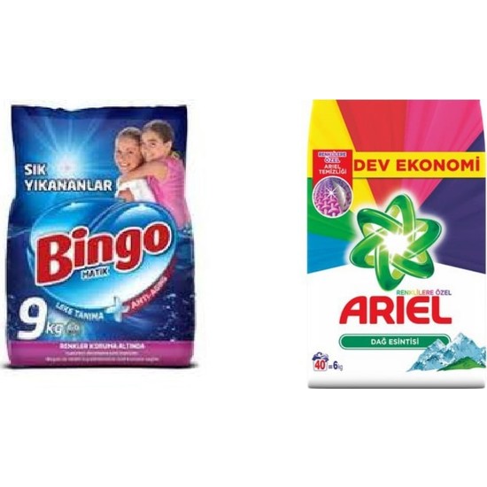 Bingo Toz Deterjan Bingo 9kg + Ariel 6 kg Fiyatı