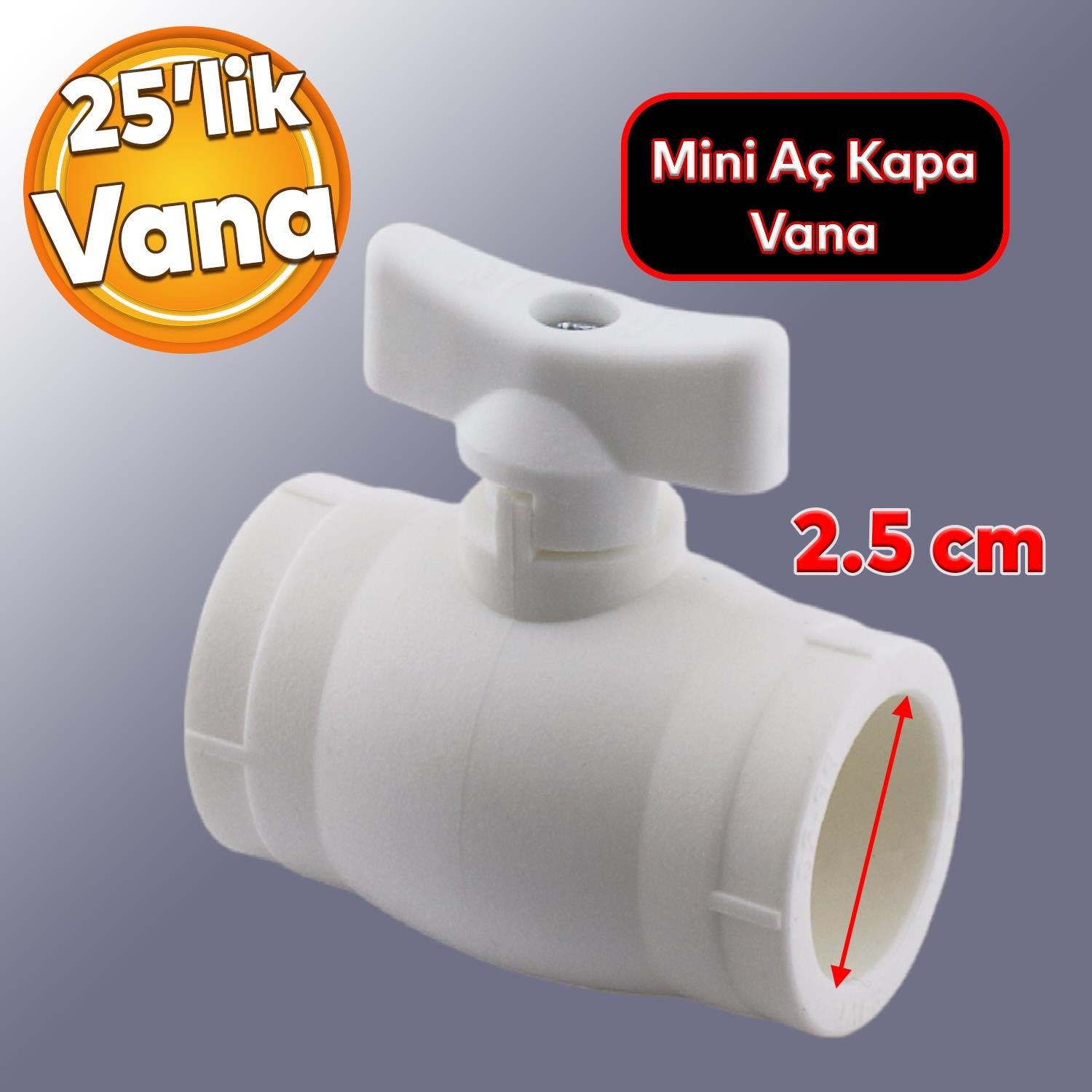 Badem10 Mini Vana Plastik 25'lik Küresel Pprc Pvc Vanası Dişsiz Aç Kapa ...