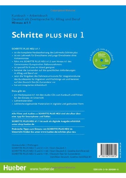 Hueber Schritte Plus 1 Neu A1.1: Kursbuch Kitabı ve Fiyatı