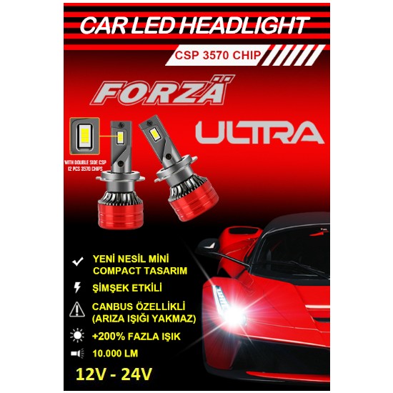 Forza H1 LED Far Xenon Ultra Slım Power Csp 12-24 V Csp LED Fiyatı