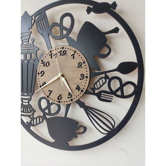 Ümra Lazer Üm-Ra Lazer Mutfak Cafe Duvar Saat - 40X40 cm Fiyatı