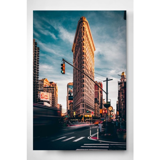 Pi Dekorasyon Flatiron Building, New York Dokulu Cam Tablo - Fiyatı
