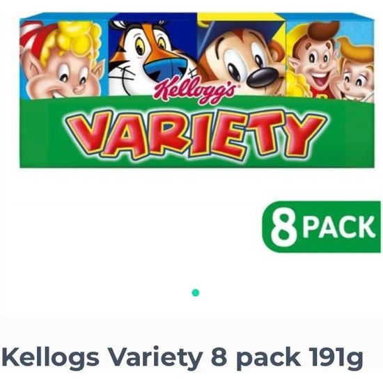 Kellogg's Variety Cereals 8 Paket Kahvaltılık Gevrek 191 gr Fiyatı
