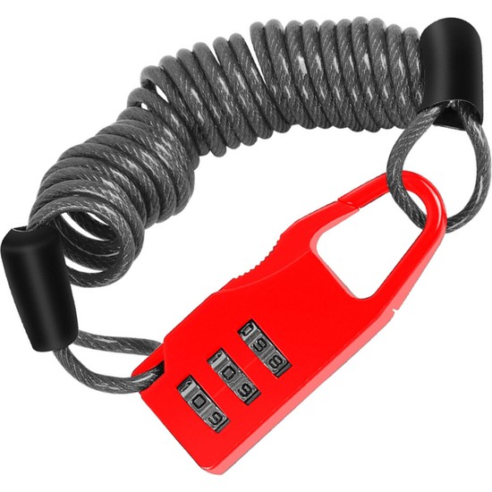 MTS Şifreli Kırmızı Kask Kilidi 1,2 Metre Spiral Fiyatı