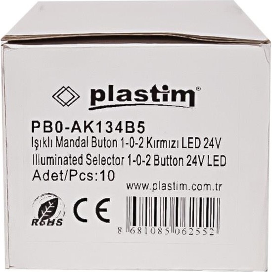 PLASTİM 24V 2Nc Kırmızı Led Işıklı Mandal Buton Fiyatı