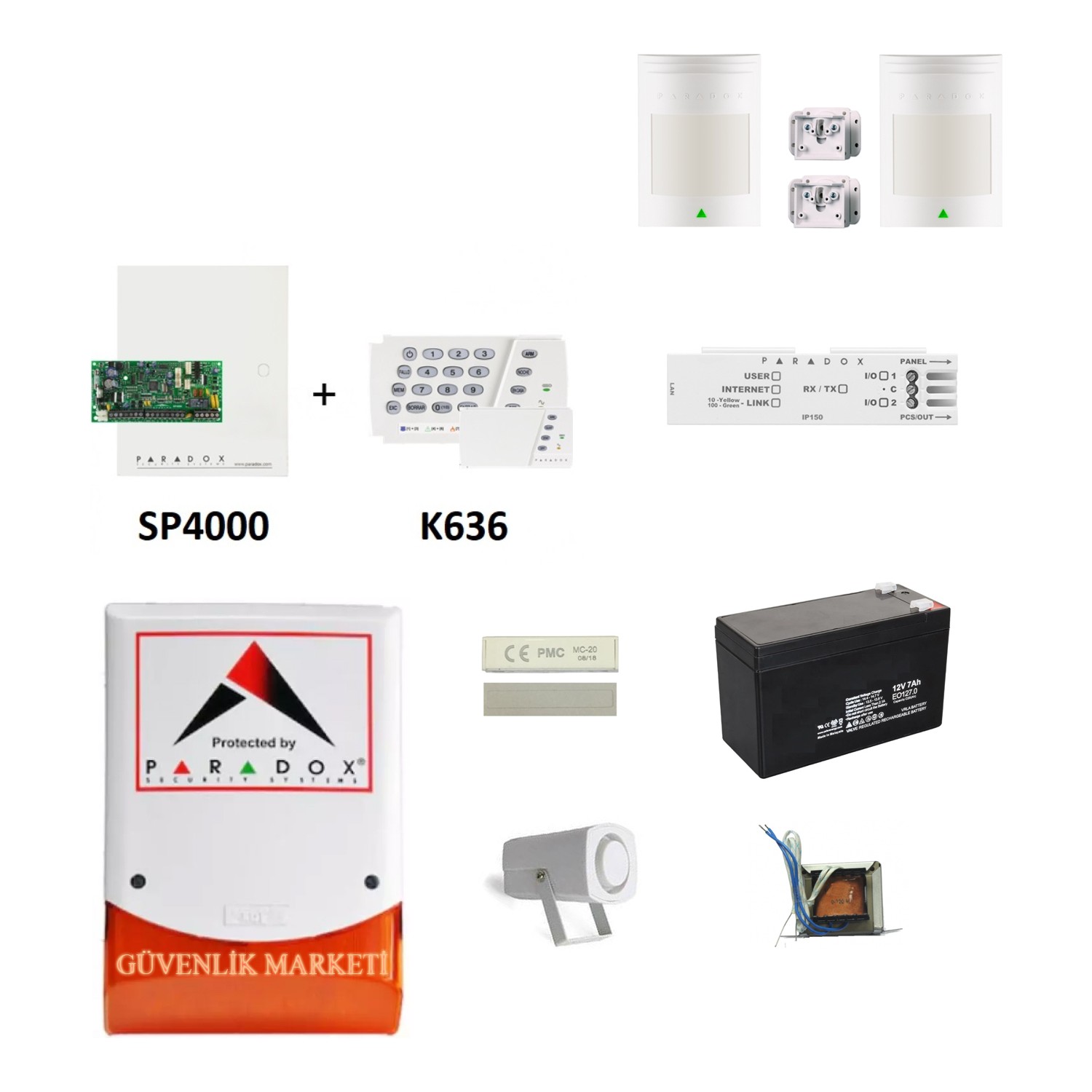 Paradox PARADOX-SP4000 8 Bölgeli-Kablolu-Panel-Full-Ip-Set Fiyatı