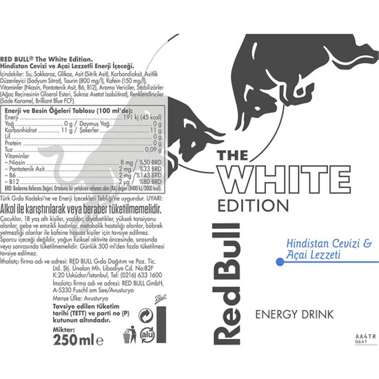 Red Bull Redbull White Edition 250 ml x 24 Adet Fiyatı