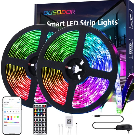 Hasuba Şerit LED Adaptör + Kumandalı Rgb Şerit LED 5+5 10M Fiyatı