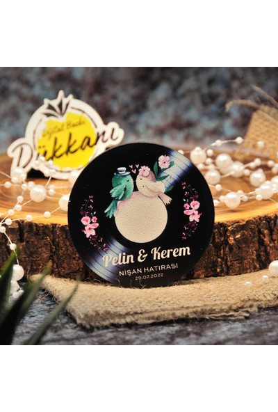 Magnet Mutlu Kuşlar Uv Baskılı Ahşap Magnet 50 Adet