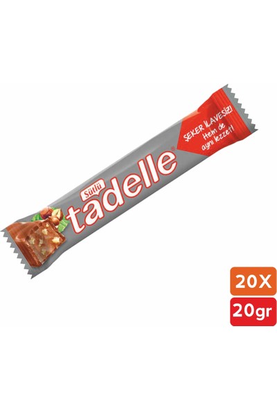 Tadelle Şekersiz Sütlü Çikolata 20 gr x 20'li