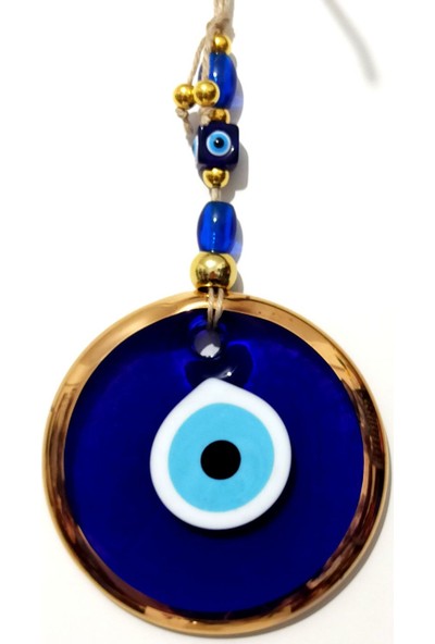 Mixperi Altın Yaldızlı Duvar Süsü El Yapımı Klasik Cam Nazar Boncuğu