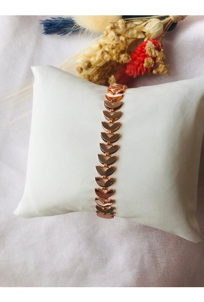 bioaksesuar Kadın Rose Gold Renk Kararmaz Çelik Bileklik