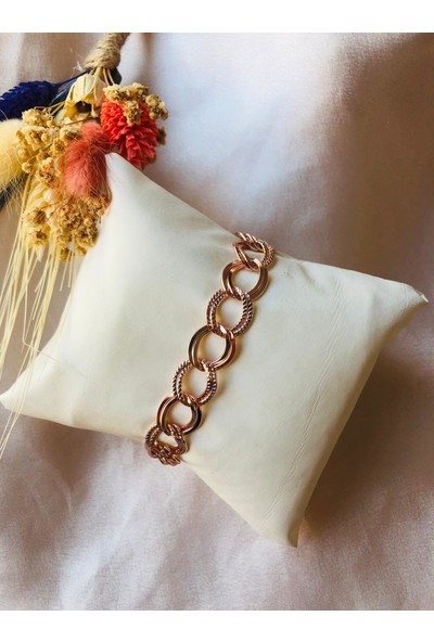 bioaksesuar Kadın Rose Gold Renk Kararmaz Çelik Bileklik