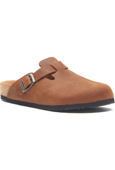 Comfortfüsse Kahverengi Crazy Deri Mantar Tabanlı Unisex Sabo-Capri