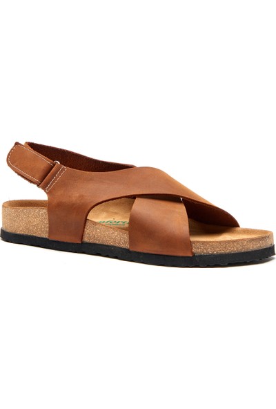 Comfortfüsse Kahverengi Crazy Deri Mantar Tabanlı Unisex Sandalet-Fayette Comfortfüsse Kahverengi Crazy Deri Mantar Tabanlı Unisex Sandalet-Fayette