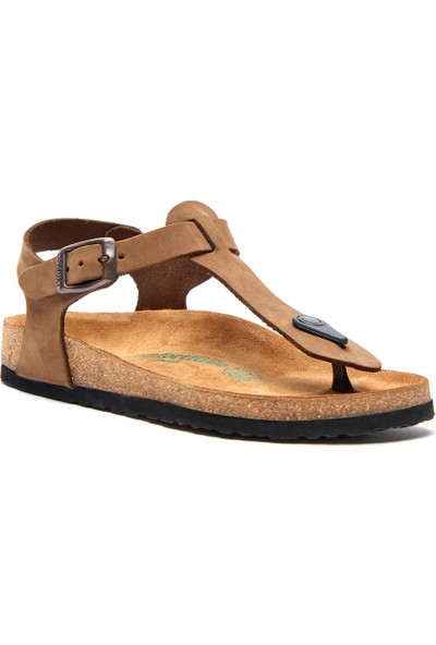Comfortfüsse Kum Nubuk Deri Mantar Tabanlı Kadın Sandalet-Gerda Comfortfüsse Kum Nubuk Deri Mantar Tabanlı Kadın Sandalet-Gerda