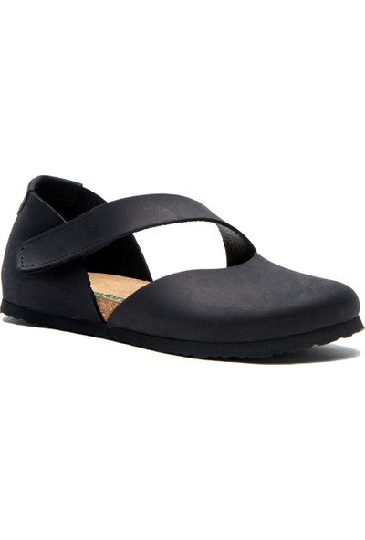 Comfortfüsse Siyah Nubuk Deri Mantar Tabanlı Kadın Babet-Alya Comfortfüsse Siyah Nubuk Deri Mantar Tabanlı Kadın Babet-Alya