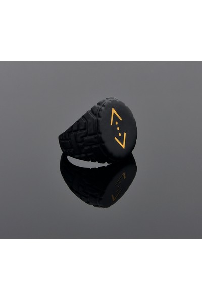 Apptakı Çukur Mat Siyah Yüzük