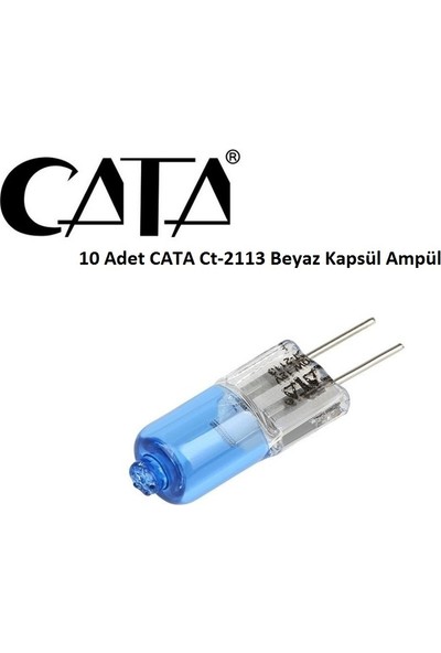 Cata 10 Adet Cata CT-2113 12V 20W Iğne Ayaklı Kapsül Ampul Lamba G4 Duy Beyaz Avize Ampulü Cata 10 Adet Cata CT-2113 12V 20W Iğne Ayaklı Kapsül Ampul Lamba G4 Duy Beyaz Avize Ampulü