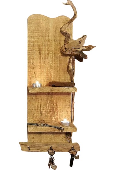 Hamira Masifhayat Flamant Doğal Ahşap Askılıklı Raf Hamira Masifhayat Flamant Doğal Ahşap Askılıklı Raf