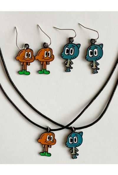 Paytak Moda Gumball Darwin 2li Bff Best Friends Arkadaşlık Kolye Küpe PYTKKK10 Paytak Moda Gumball Darwin 2li Bff Best Friends Arkadaşlık Kolye Küpe PYTKKK10