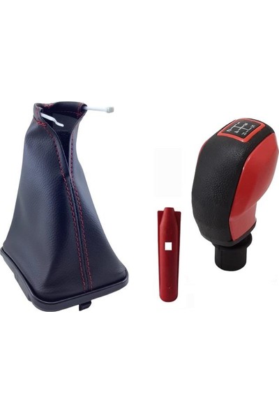 Vts Körük Fiat Linea Punto Vites Körüğü ve Spor Topuzu Kırmızı Dikiş+Spor Topuz Kırmızı Cam Kapak Vts Körük Fiat Linea Punto Vites Körüğü ve Spor Topuzu Kırmızı Dikiş+Spor Topuz Kırmızı Cam Kapak
