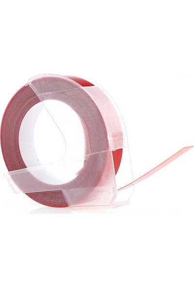 Etiketim Muadil Dymo Kabartma Kırmızı 9mm Etiketim Muadil Dymo Kabartma Kırmızı 9mm