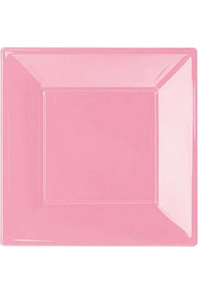 Nice Plast Plastik Kalın Tabak Kare Pembe 23CM 8'li
