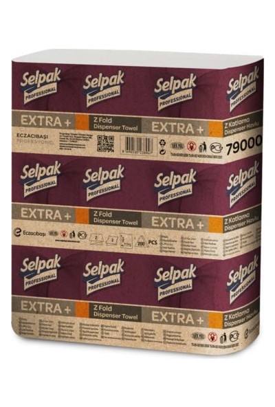 Selpak Professional Extra Z-Katlı Dispenser Havlu Plus 200*20 Paket Selpak Professional Extra Z-Katlı Dispenser Havlu Plus 200*20 Paket