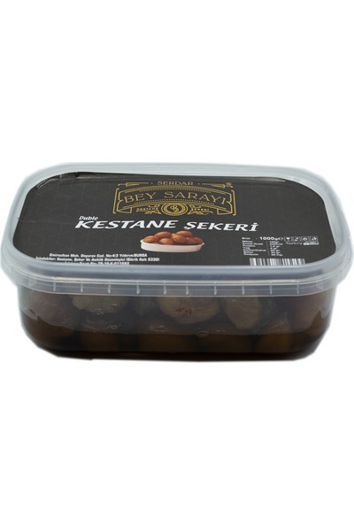 serdar bey sarayı Plastik Kutu Şerbetli Sade Kestane Şekeri 1 kg