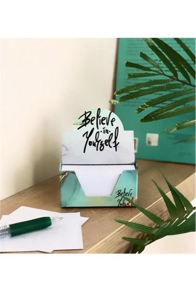 Sobremesa Believe In Yourself Temalı Tasarım Blok Not, Küp Not Kağıdı Kendinde Inan