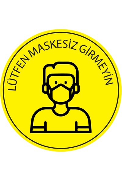 Genof Lütfen Maskesiz Girmeyin Ikaz Bandı