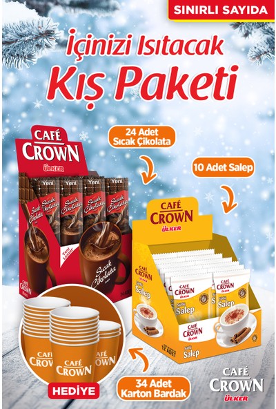 Cafe Crown Hediyeli Kış Paketi Sahlep & Sıcak Çikolata - Bardak Hediyeli Cafe Crown Hediyeli Kış Paketi Sahlep & Sıcak Çikolata - Bardak Hediyeli