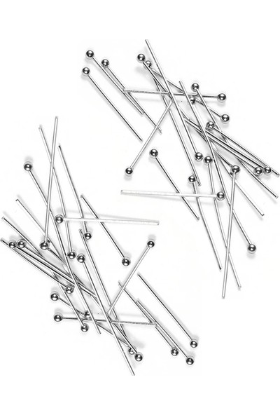 Subu Takı Gümüş Renk Top Başlı Takı Çivisi Nikel 20 mm 200'lü