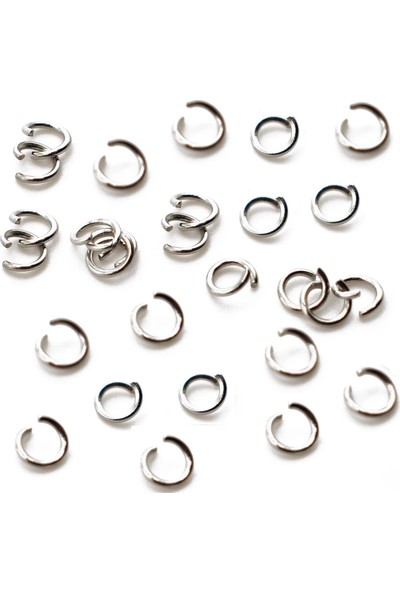 Subu Takı Nikel Renk Açık Uçlu Halka Takı Malzemesi 5 mm 300'lü