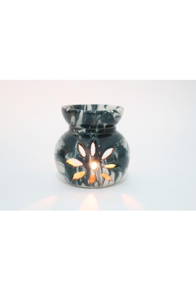 İlbay Çini Takı El Yapımı Ebruli Desen Çini Seramik Buhurdanlık