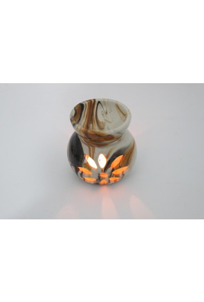 İlbay Çini Takı El Yapımı Ebruli Desen Çini Seramik Buhurdanlık