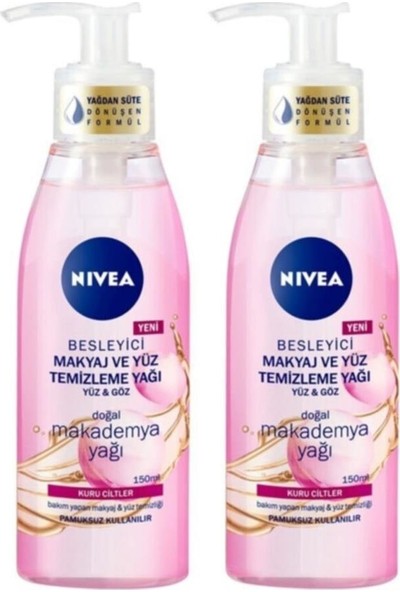 Nivea Kuru Ciltler Için Besleyici Makyaj ve Yüz Temizleme Yağı 2x150 ml Nivea Kuru Ciltler Için Besleyici Makyaj ve Yüz Temizleme Yağı 2x150 ml