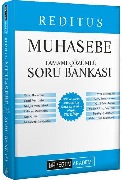 Pegem Akademi Yayıncılık 2021 Reditus Muhasebe Tamamı Çözümlü Soru Bankası - Peril Özergün Pegem Akademi Yayıncılık 2021 Reditus Muhasebe Tamamı Çözümlü Soru Bankası - Peril Özergün