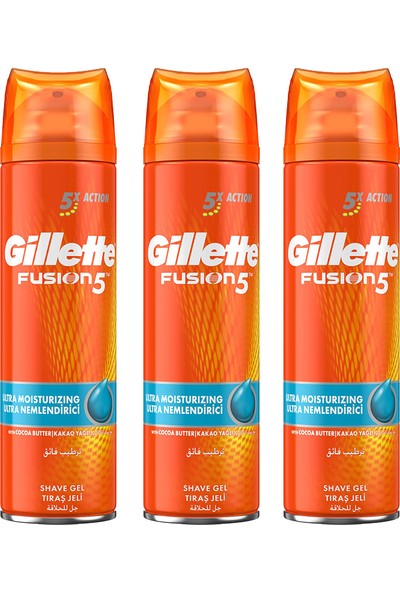 Gillette Fusion Ultra Nemlendirici Tıraş Jeli 200 ml x 3\'lü Paket Gillette Fusion Ultra Nemlendirici Tıraş Jeli 200 ml x 3\'lü Paket