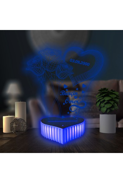 3D Hediye Dünyası Anneler günü hediyesi 3 boyutlu kişiye özel 16 Renkli Kumandalı 3D Hediye Dünyası Anneler günü hediyesi 3 boyutlu kişiye özel 16 Renkli Kumandalı