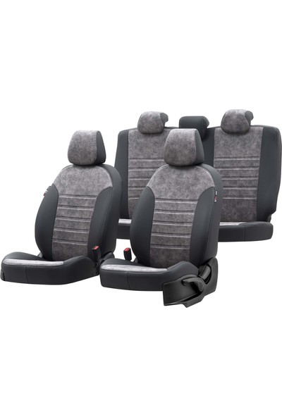 Otom Skoda Octavia 2004-2013 Özel Üretim Koltuk Kılıfı Milano Design Füme - Siyah