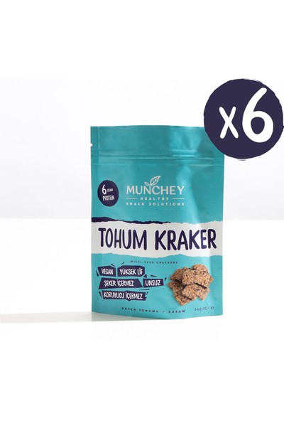 Munchey 6'lı Sade Tohum Kraker 240 gr