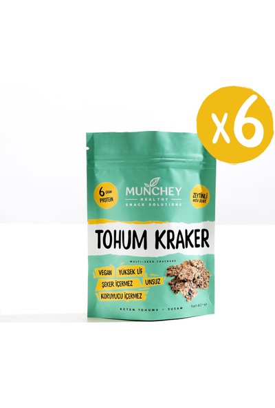 Munchey 6'lı Zeytinli Tohum Kraker 240 gr Munchey 6'lı Zeytinli Tohum Kraker 240 gr